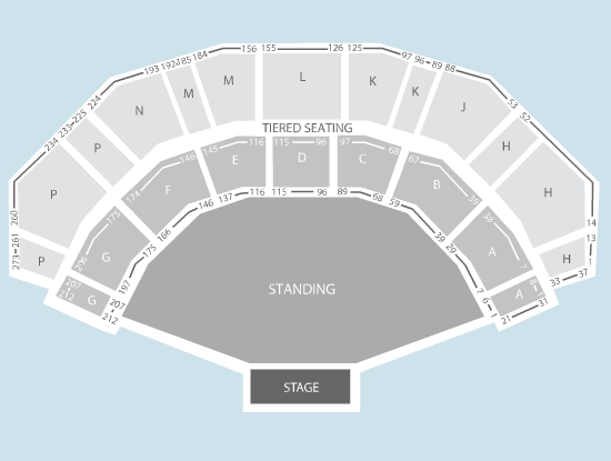 Standing Seating Plan - 3Arena