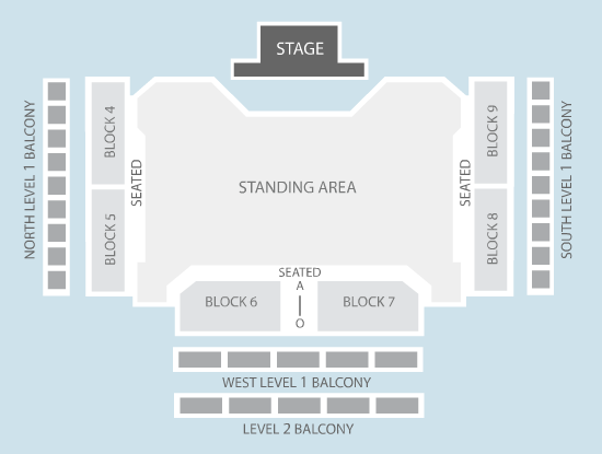 Standing Seating Plan - Motorpoint Arena Cardiff