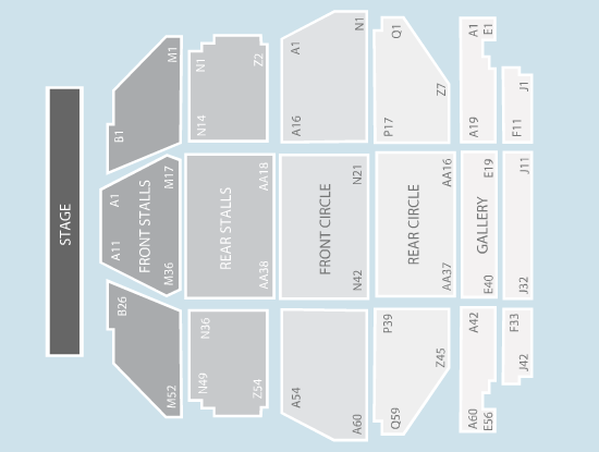 Seated Seating Plan - Clyde Auditorium