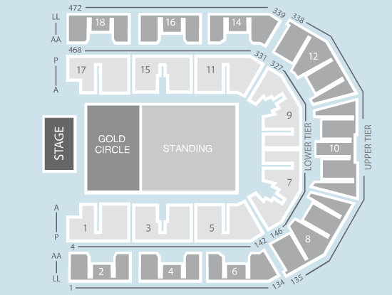 Gold Circle Seating Plan - Liverpool Echo Arena