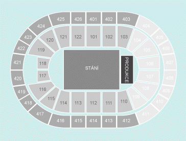 Standing Seating Plan - O2 Arena Prague