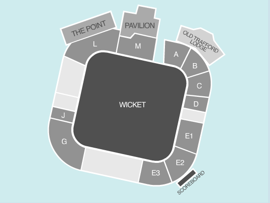 Cricket Seating Plan - Old Trafford Cricket Ground