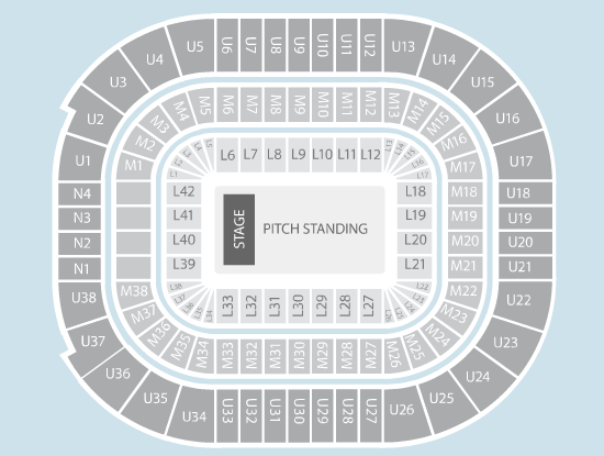 Standing Seating Plan - Principality Stadium