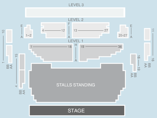 Standing Seating Plan - Shepherds Bush Empire
