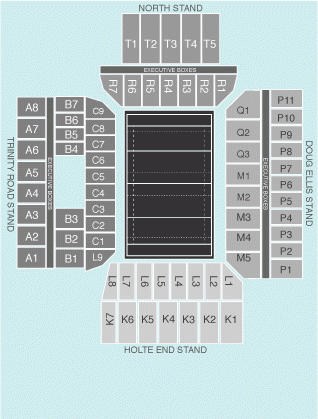 Sport Seating Plan - Villa Park
